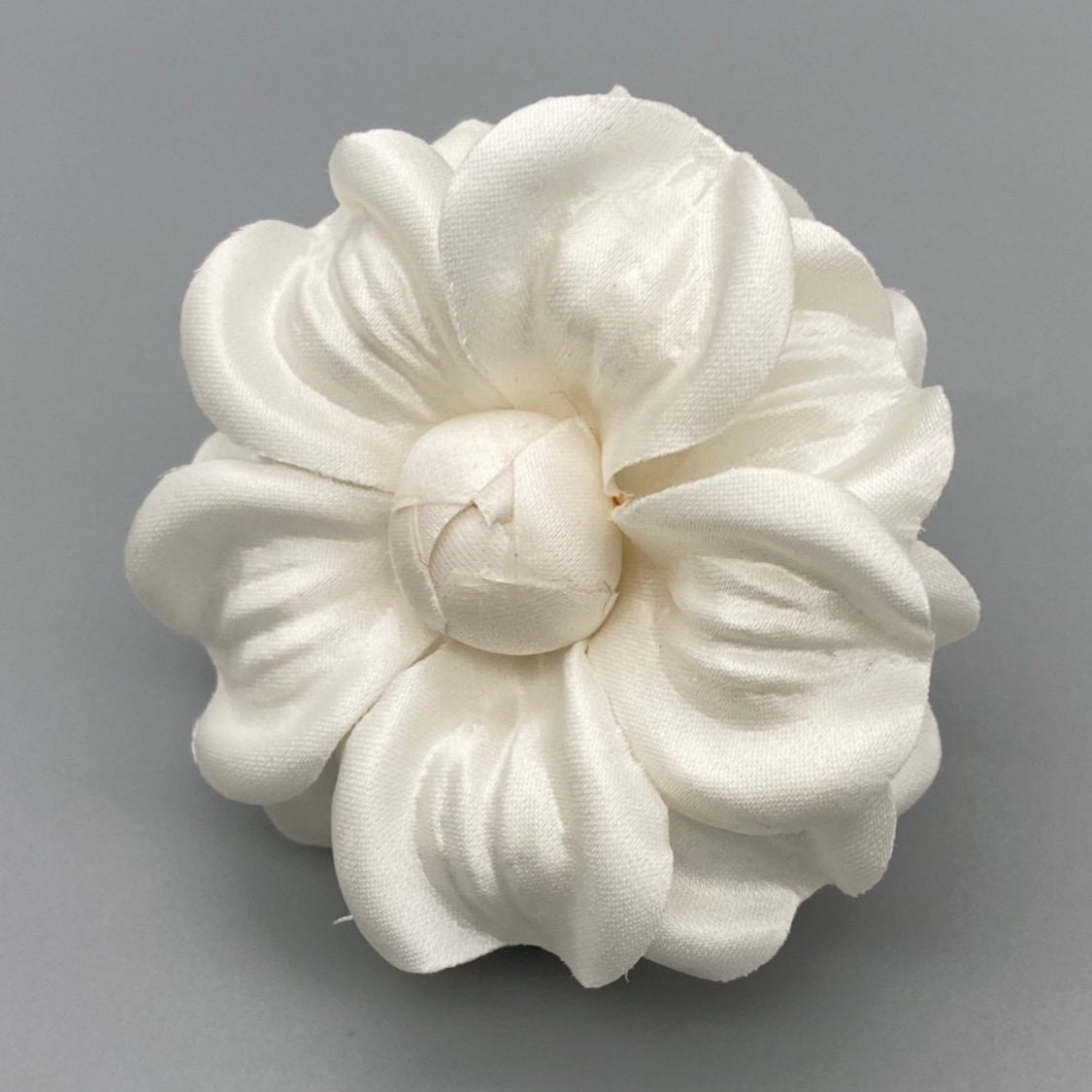 Ivory Satin Fabric Flower Brooch - Etsy