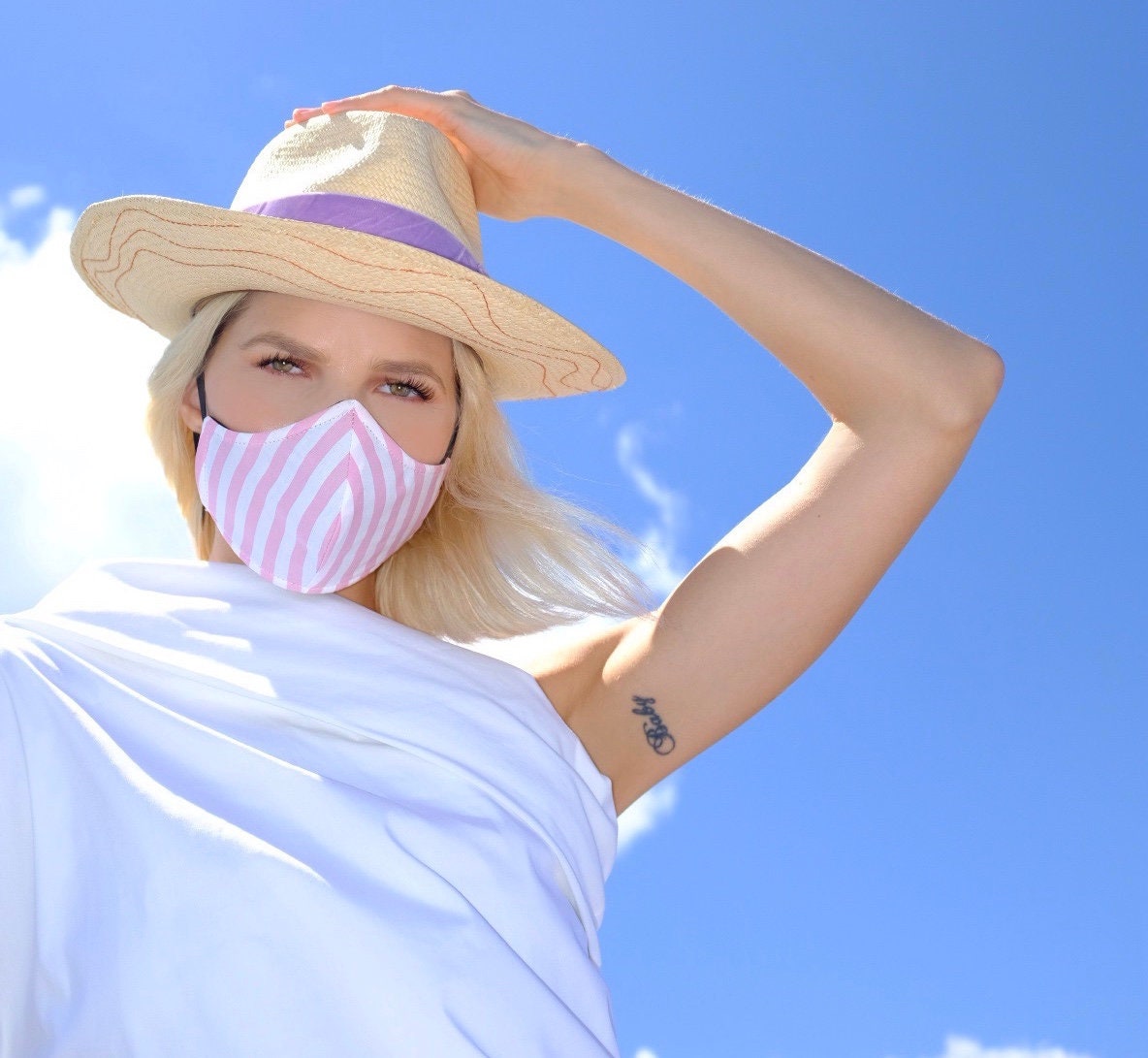 Summer Face Mask - Striped Face Mask - Couture Face Mask - Etsy