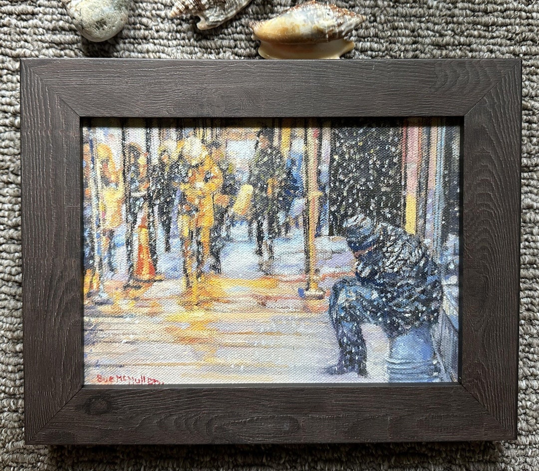 HOMELESS Painting/oil Painting/unique/original Art/ Man/cityscape/alone ...