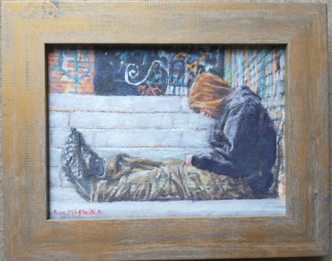 HOMELESS Painting/oil Painting/fine Art/original Wall Art/ Youth ...