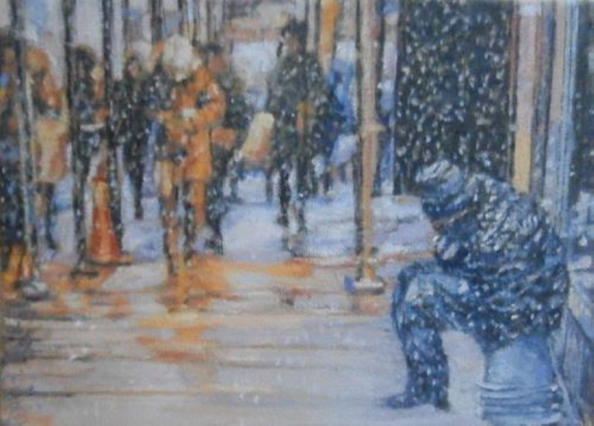 HOMELESS Painting/oil Painting/unique/original Art/ Man/cityscape/alone ...