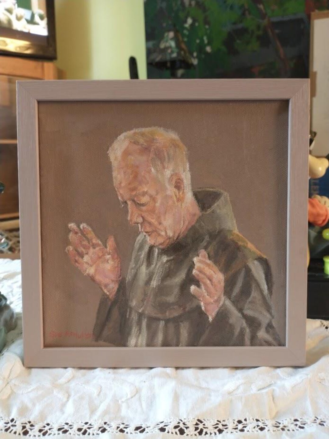Franciscan Praying Oil Painting: Framed Fine Art, Ready to Hang - Etsy