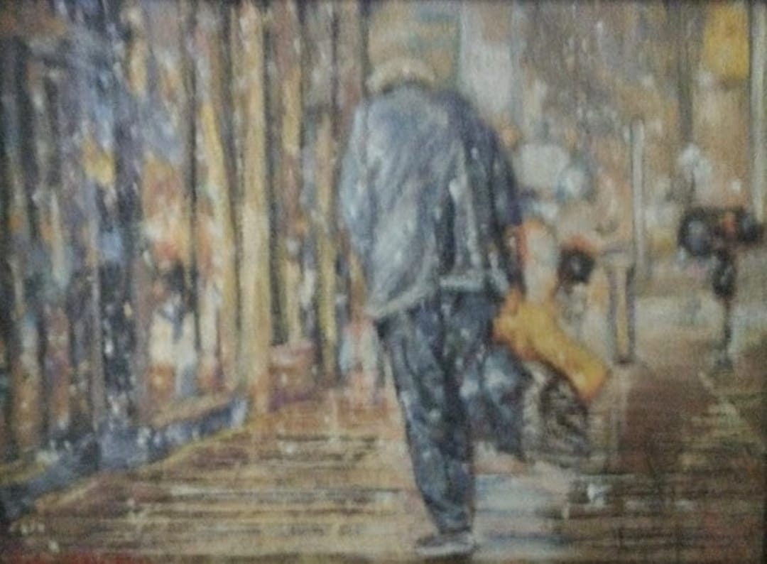 HOMELESS Painting/fine Art/ Framed Oil Painting/ Gift/ Charity/ Wall ...
