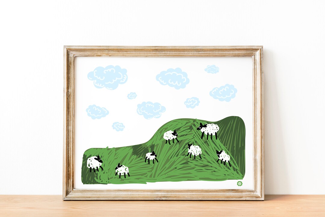 Sheeps on the Hill, Digital Download, Digital Print, Printable - Etsy