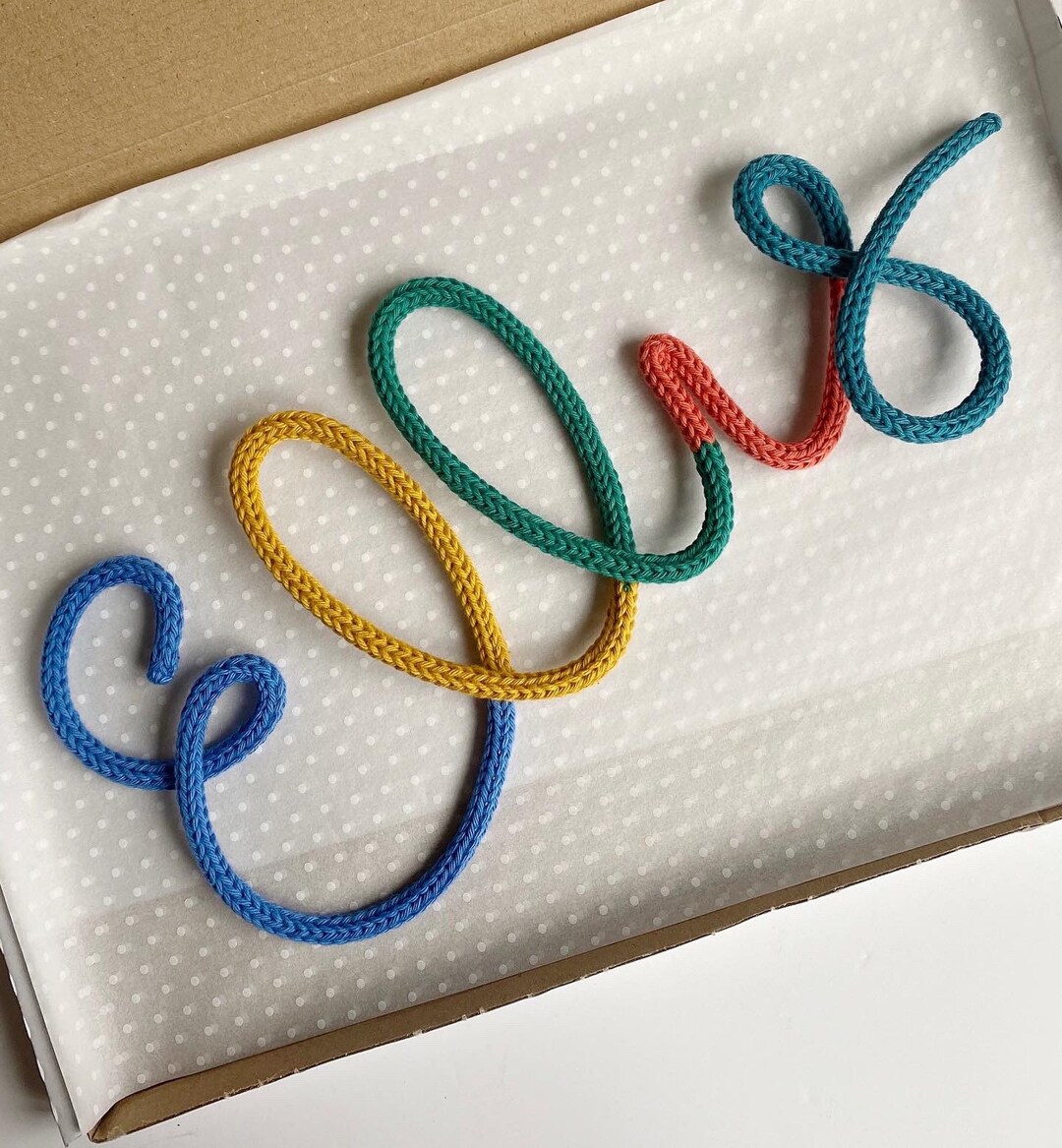 Knitted Wire Words | Knitted Names | Rope Words | Kids Name Sign ...
