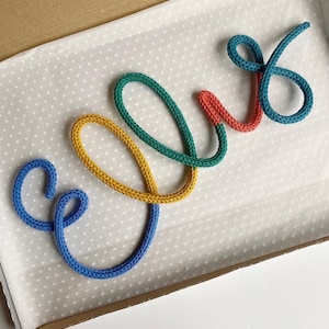 Knitted Wire Words | Knitted Names | Rope Words | Kids Name Sign ...