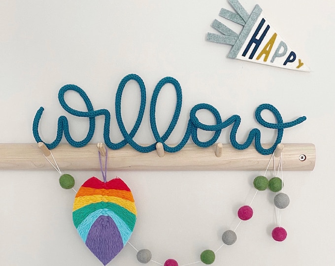 Custom Wire Name Sign - up to 10 Letters | Knitted Name | Personalised ...
