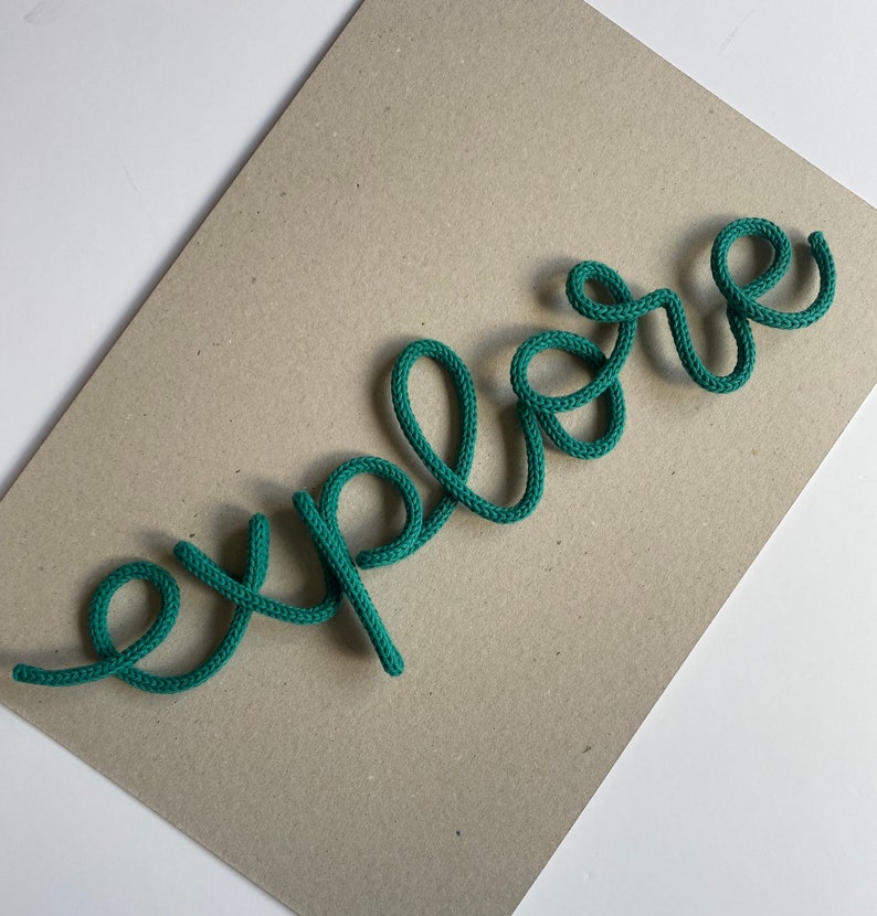 Knitted Wire Words Explore Sign Knitted Words Knitted - Etsy UK