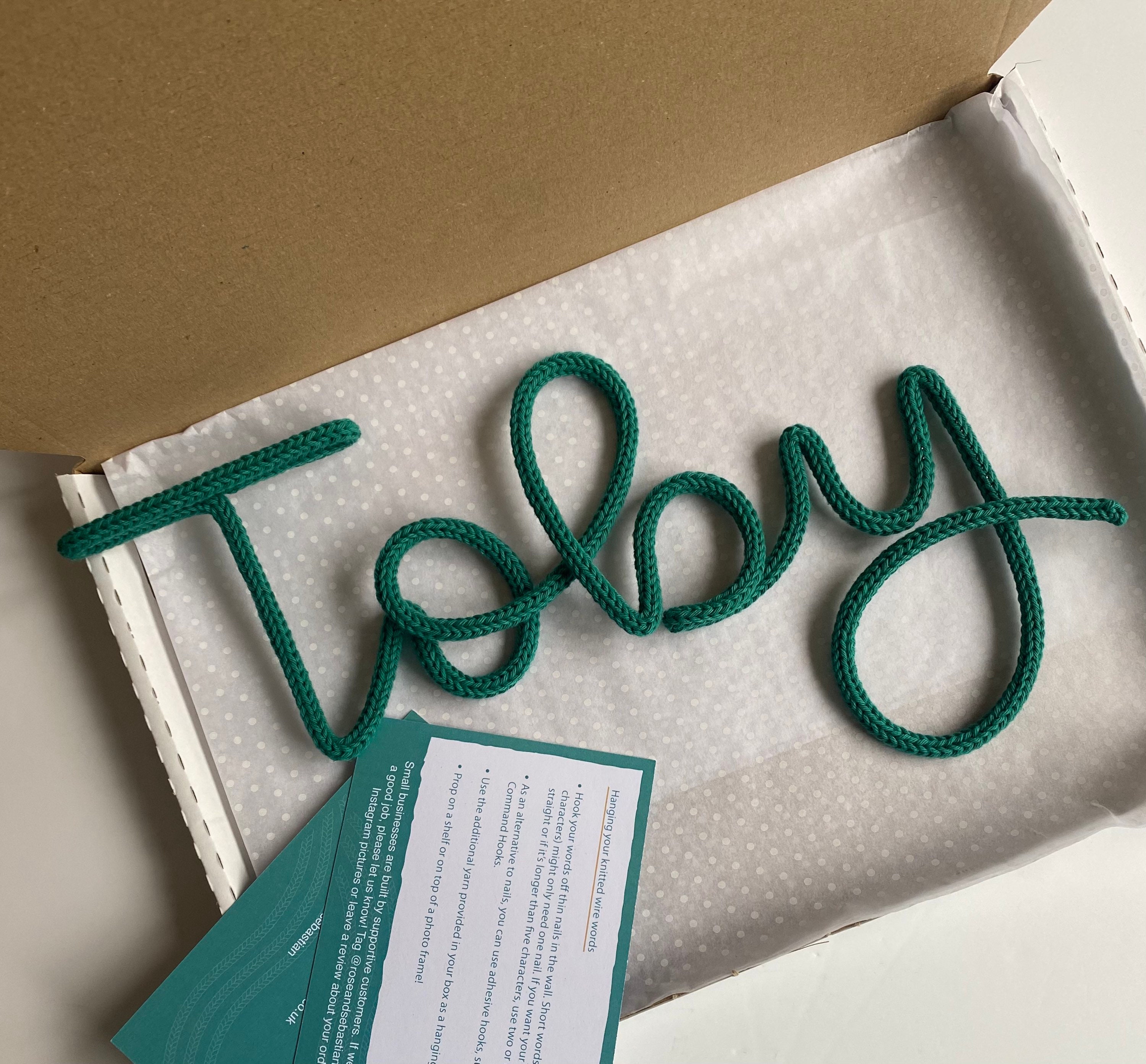 Personalised Name Sign Knitted Wire Name Knitted Wire Word | Etsy UK