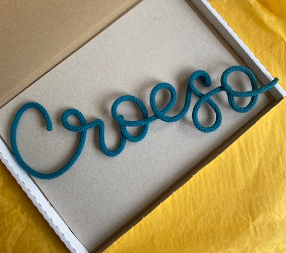 Welsh Croeso Sign Croeso Wire Word Welsh Knitted Wire Word | Etsy