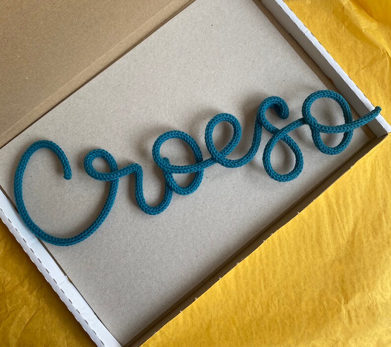 Welsh Croeso sign Croeso wire word Welsh knitted wire word | Etsy