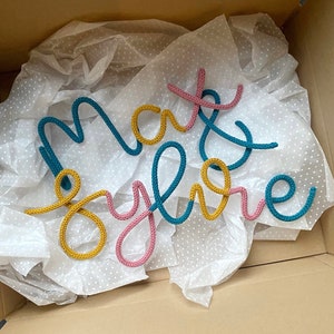 Knitted Wire Words | Knitted Names | Rope Words | Kids Name Sign ...