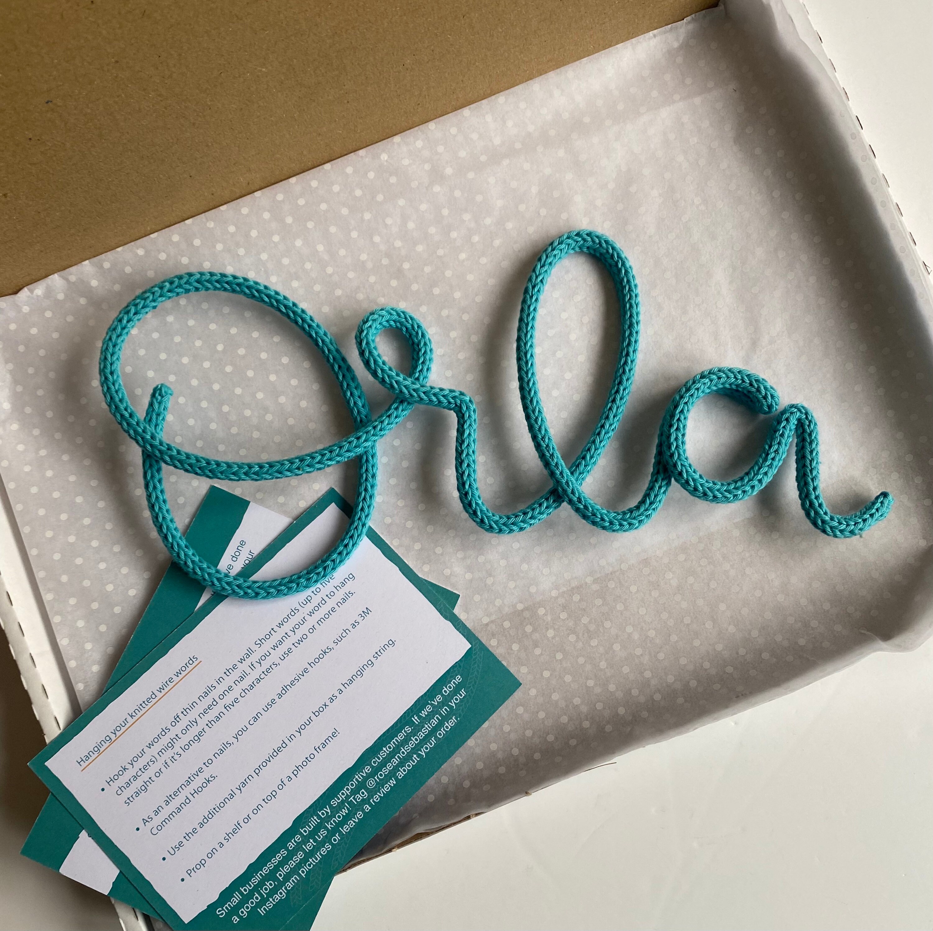 Personalised Name Sign Knitted Wire Name Knitted Wire Word | Etsy UK