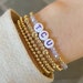 Custom College Bracelet: 14k Gold Filled Bead & Crystal, Personalized ...
