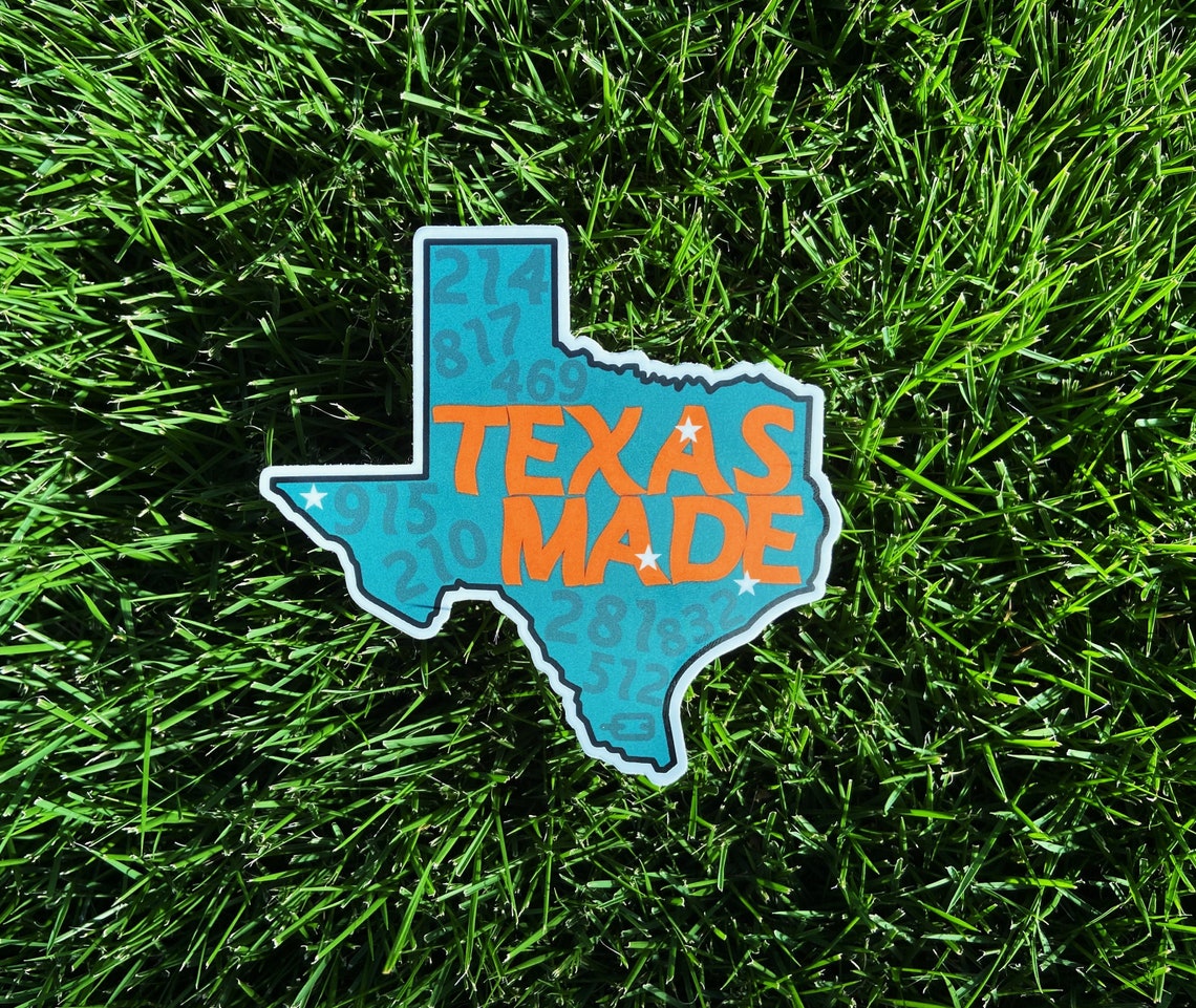 TEXAS MADE State Sticker - Etsy