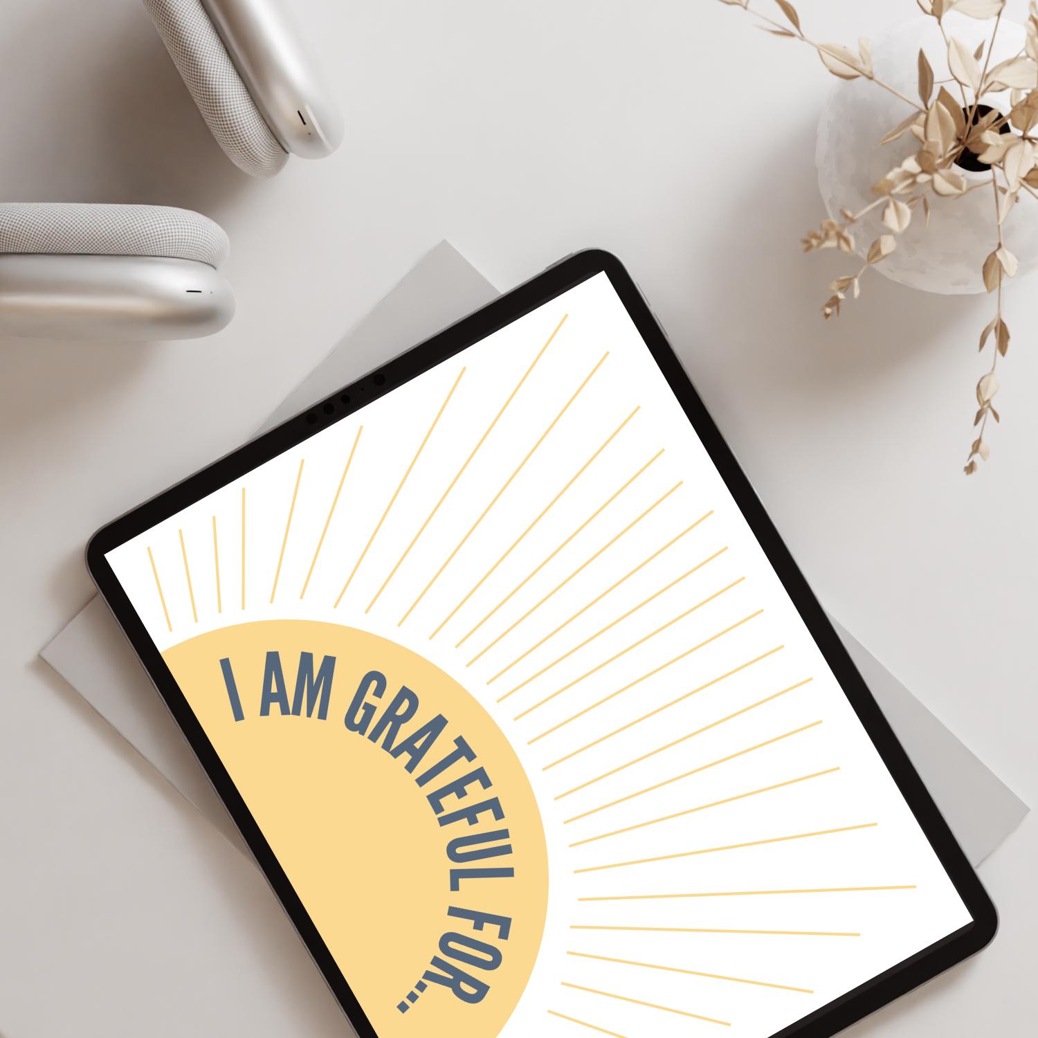 Gratitude Sun Worksheet PDF | Printable 'I Am Grateful For' Sunburst ...