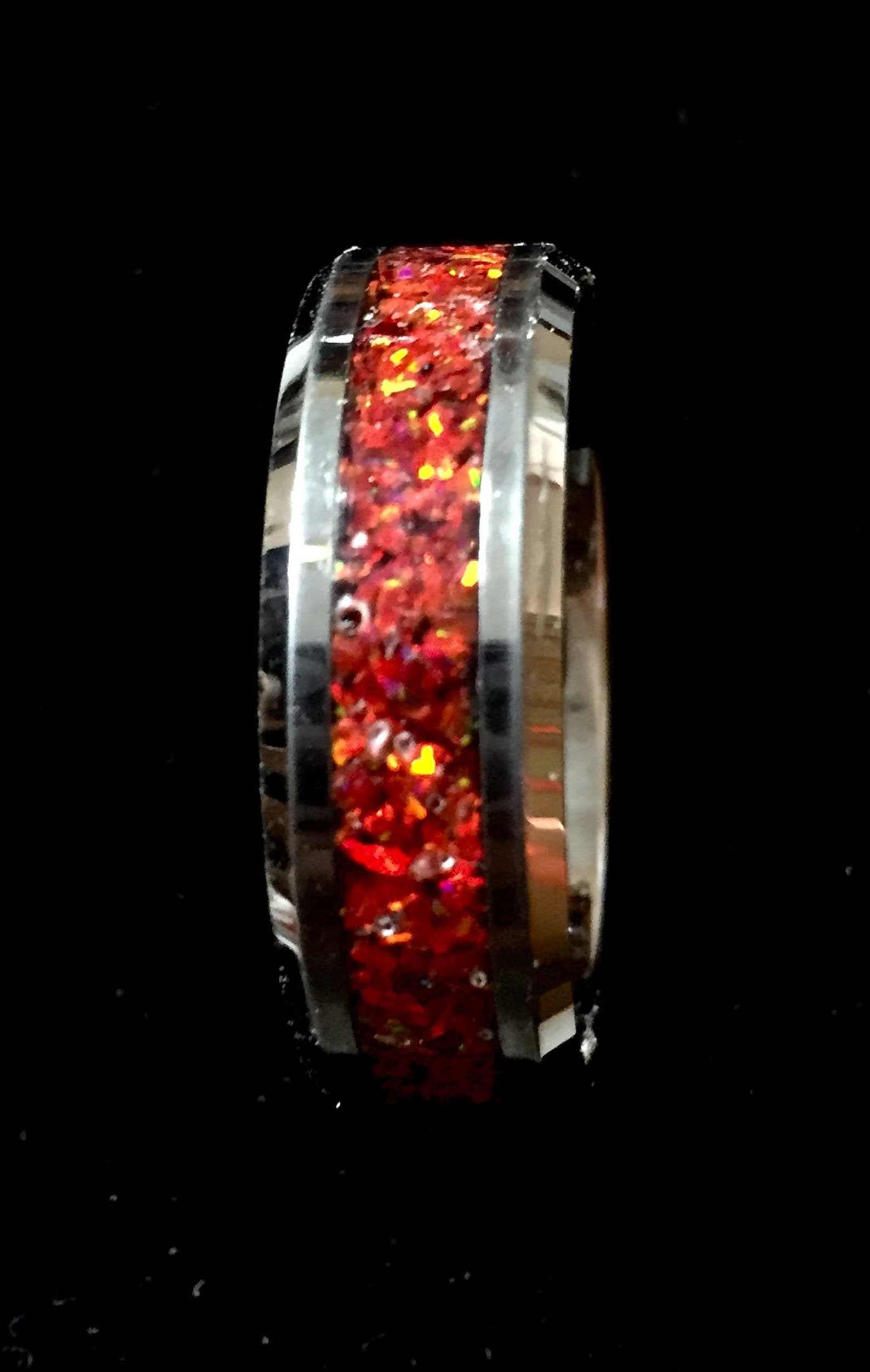 Men's Stone and Opal Inlay Rings Made to Order - Etsy