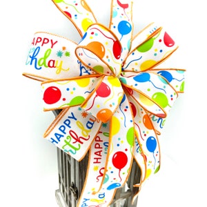 Happy Birthday Decorative Bow, Birthday Party Bow, Birthday Mailbox Bow ...
