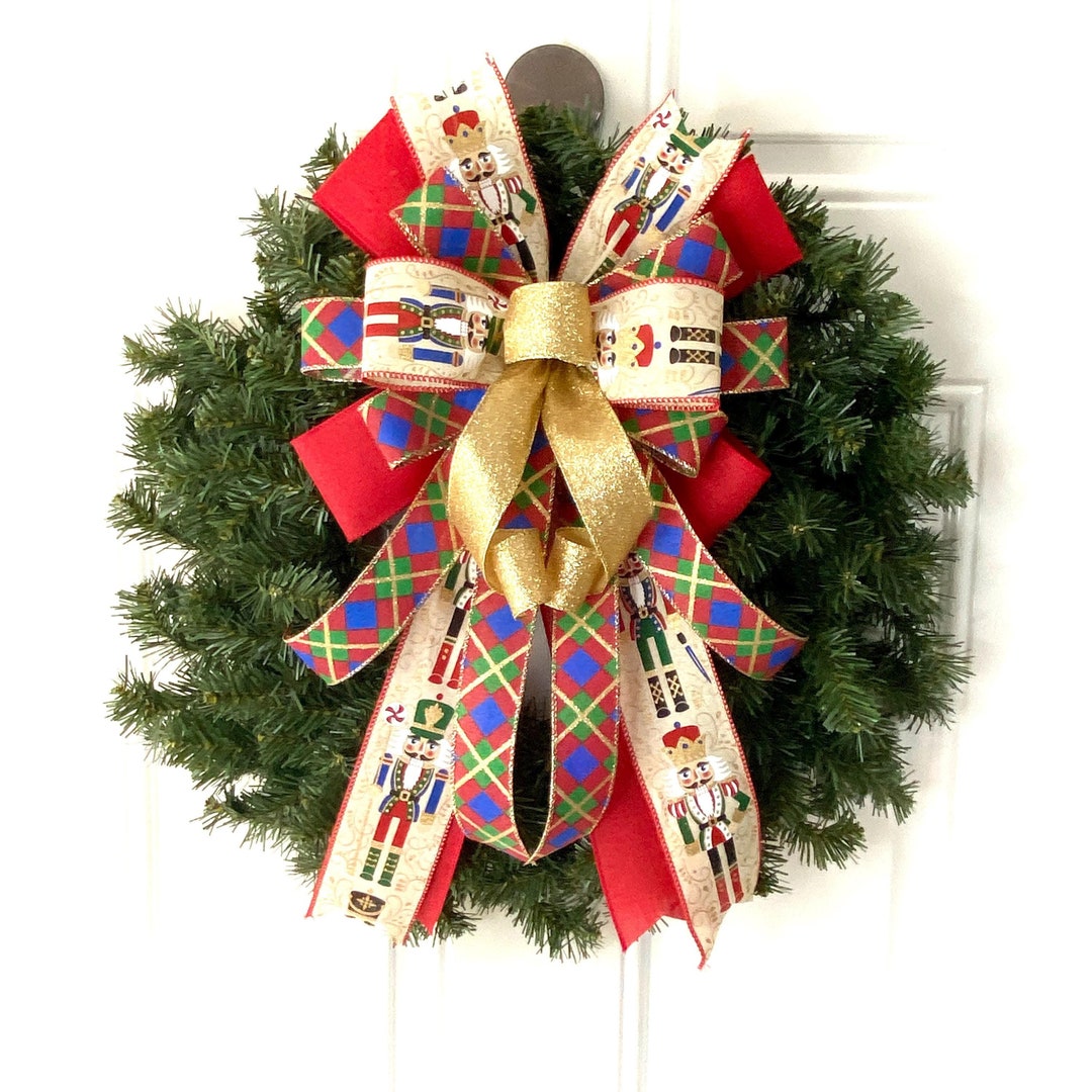 Nutcracker Tree Topper Bow, Nutcracker Ribbon, Christmas Tree Topper ...