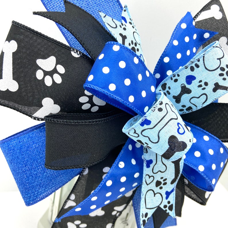 Dog Paw Bow Dog Bone Ribbon Paw Print Wreath Bow Pet - Etsy