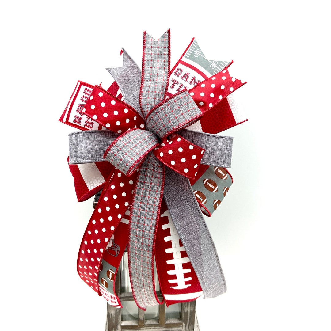 Football Bow, Crimson & Gray Bow, Alabama Bow, College Wreath Bow ...