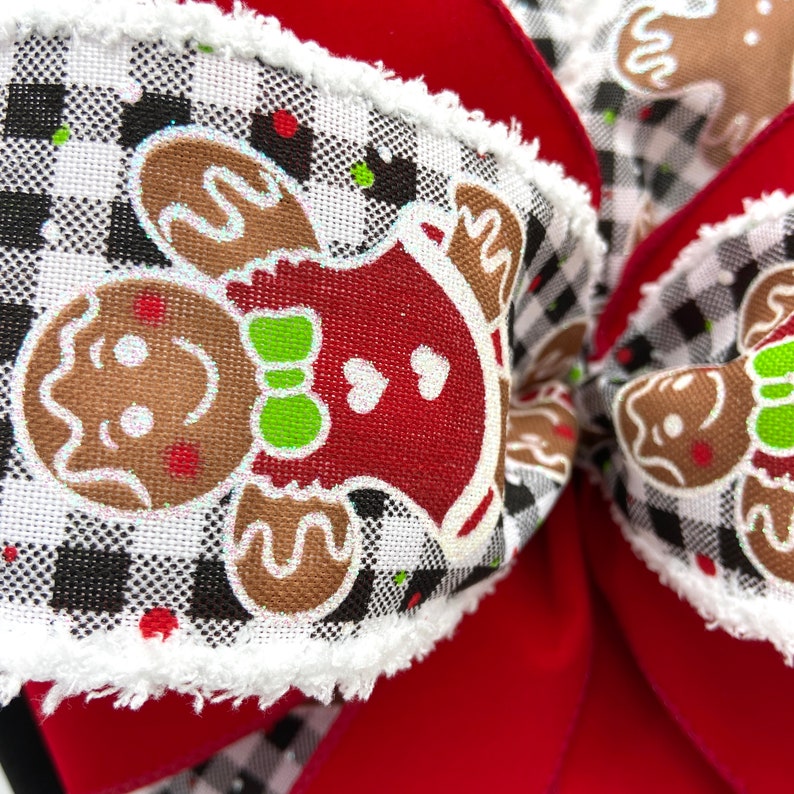 Gingerbread Wreath Bow Small Gingerbread Tree Topper Bow - Etsy