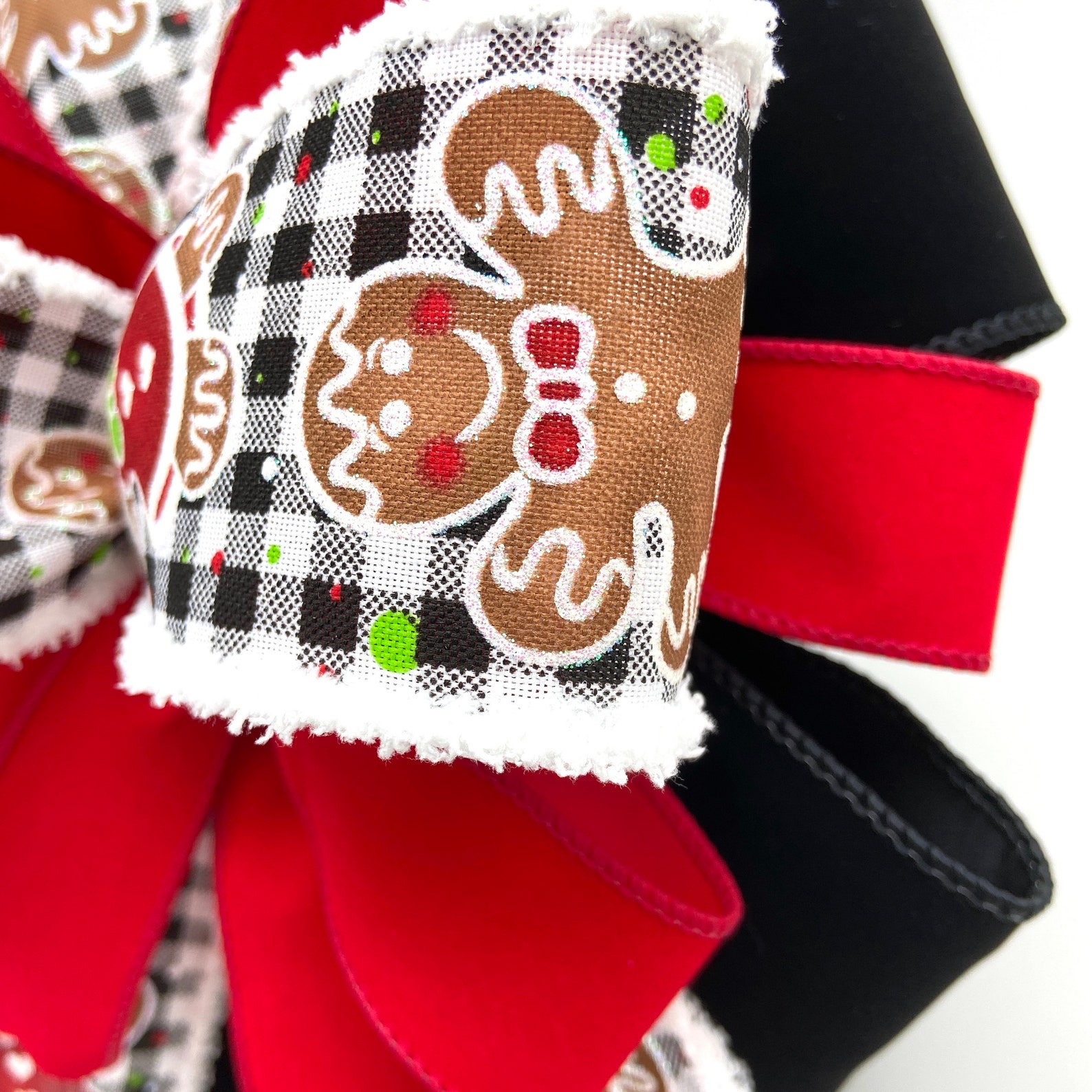Gingerbread Wreath Bow Small Gingerbread Tree Topper Bow - Etsy