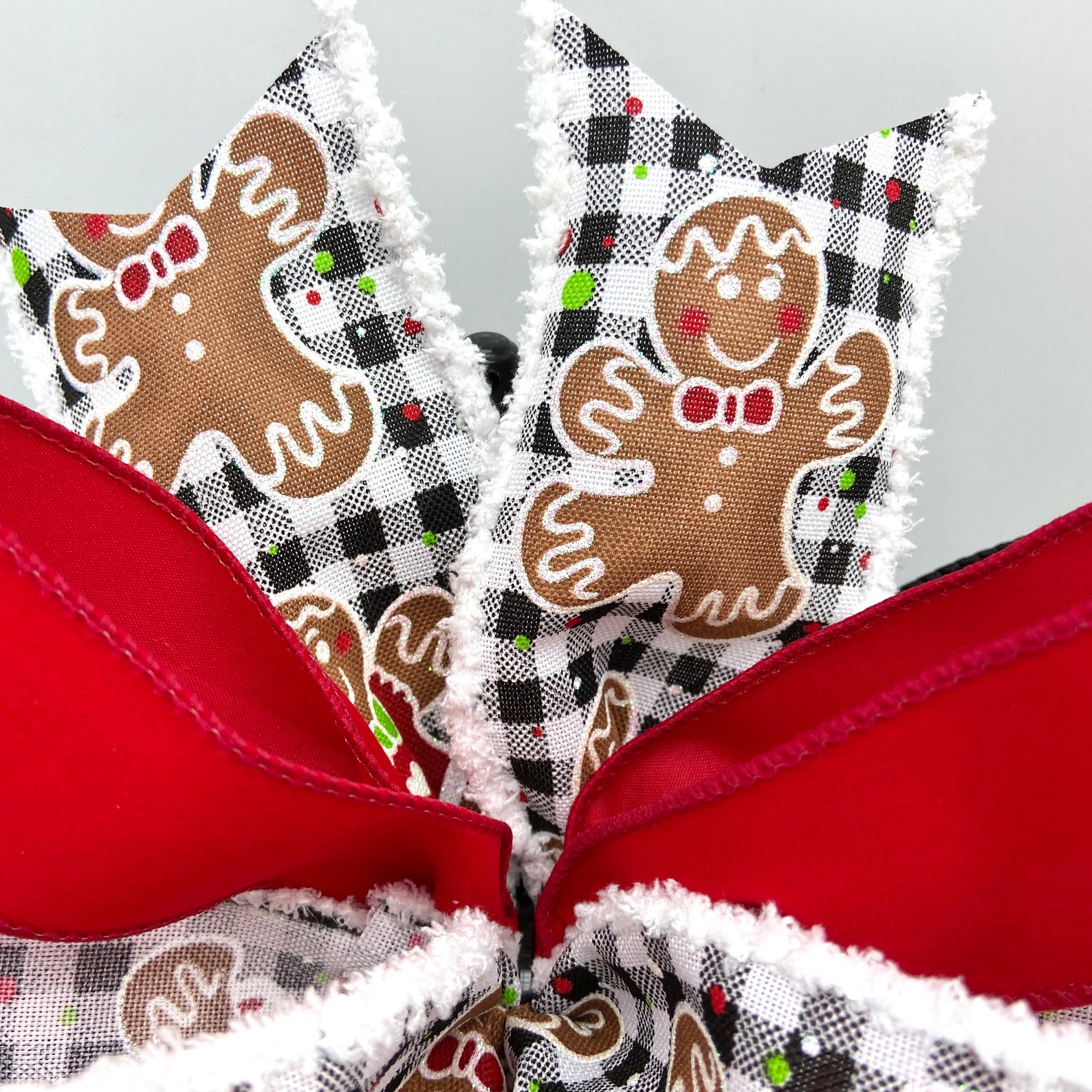 Gingerbread Wreath Bow Small Gingerbread Tree Topper Bow - Etsy