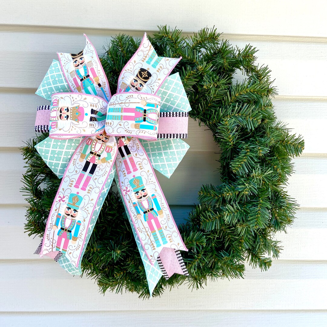 Pink Nutcracker Christmas Bow, Nutcracker Ribbon, Pink Christmas Bow ...