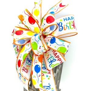 Happy Birthday Decorative Bow, Birthday Party Bow, Birthday Mailbox Bow ...