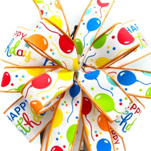 Happy Birthday Decorative Bow, Birthday Party Bow, Birthday Mailbox Bow ...