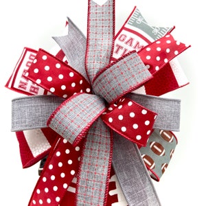 Football Bow, Crimson & Gray Bow, Alabama Bow, College Wreath Bow ...