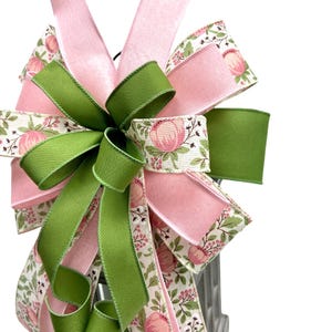 Spring Lantern Bow, Pink Peony Floral Wreath Bow, Mailbox Bow, Lantern ...