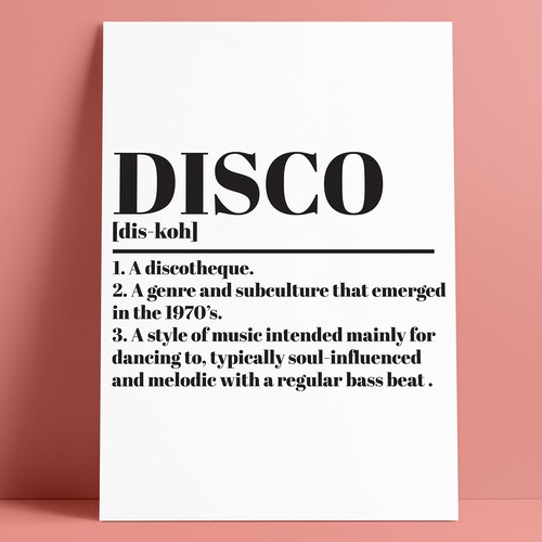 Kitchen Disco Print Wall Art A5 A4 A3 Bold Typographic - Etsy