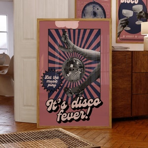 Disco Fever | Retro | Disco Print | Music Poster | Wall Art | A5 A4 A3 ...