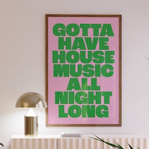 House Music Print | Music Poster | Wall Art | A5 A4 A3 | Bold ...