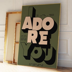 I Adore You Fred Again Music Poster Wall Art A5 A4 A3 Bold Typographic ...