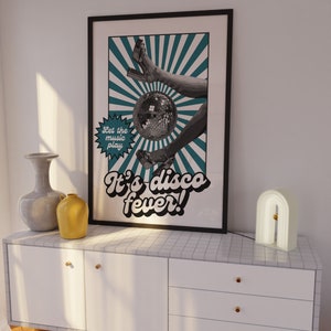 Disco Fever | Retro | Disco Print | Music Poster | Wall Art | A5 A4 A3 ...