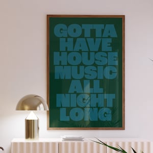 House Music Print | Music Poster | Wall Art | A5 A4 A3 | Bold ...