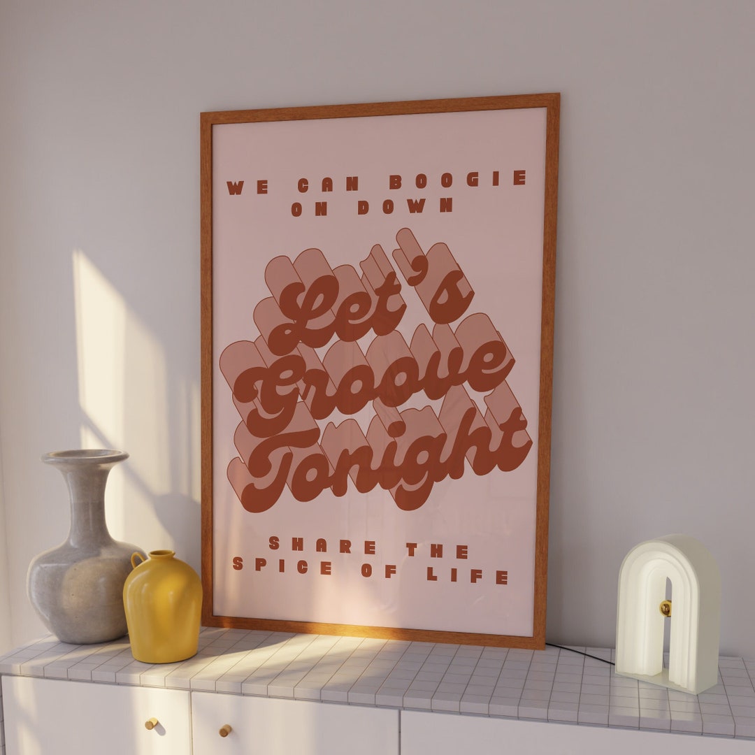 Let's Groove Tonight Print | Music Poster | Wall Art | A5 A4 A3 | Bold ...