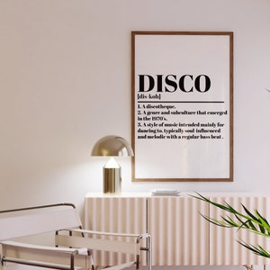 Disco Definition Print | Music Poster | Wall Art | A5 A4 A3 ...