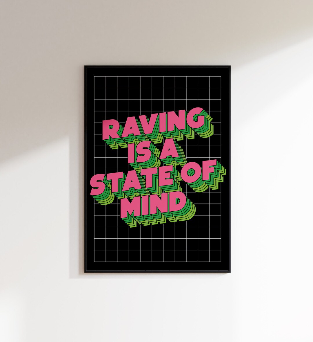 Raving is A State of Mind | Raving | Music Poster | Wall Art | A5 A4 A3 ...