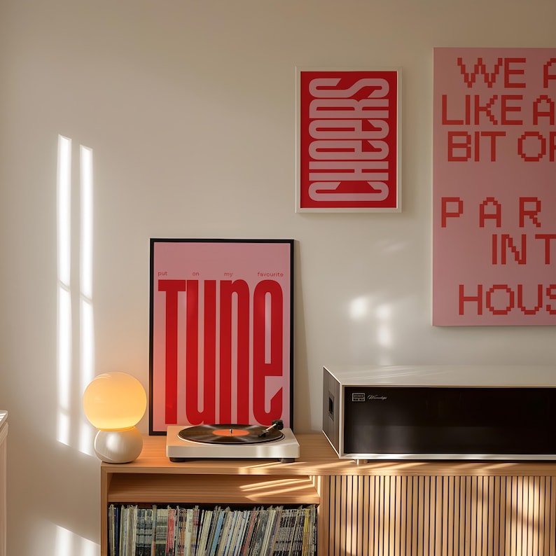 Put on My Favourite Tune Print | Typographic Poster | Wall Art ...