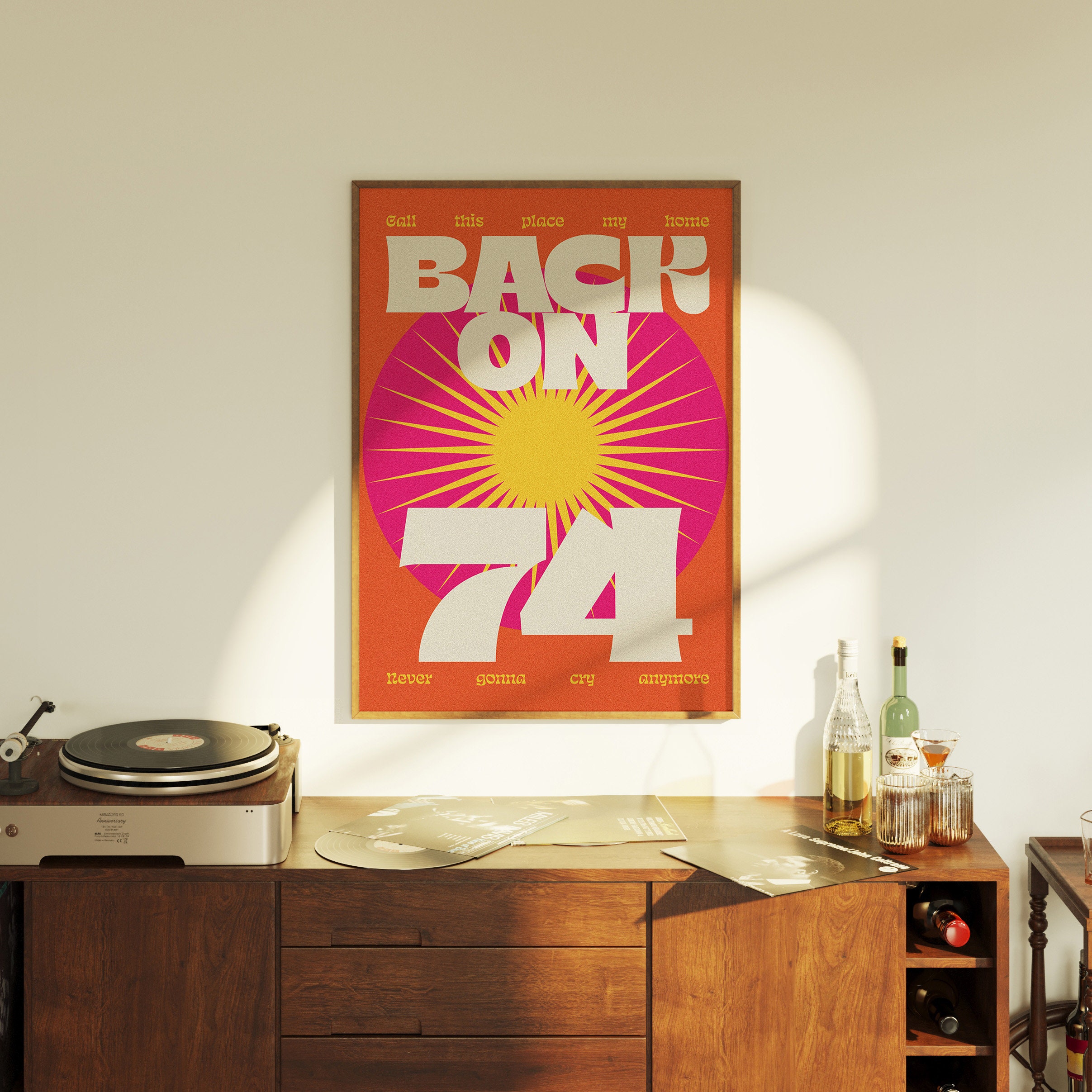 Back on 74 Print | Music Poster | Wall Art | A5 A4 A3 | House Music ...