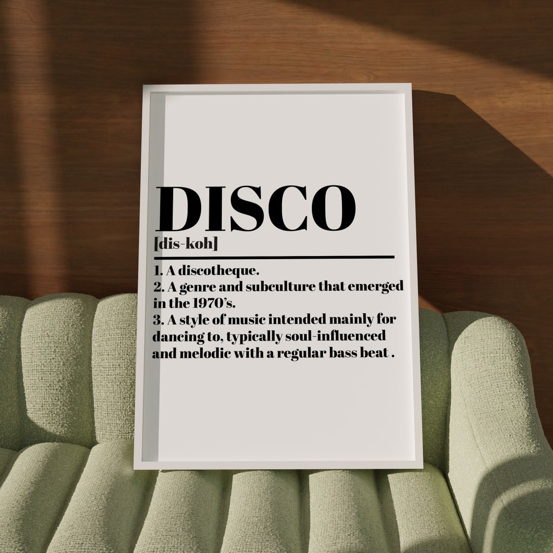 Disco Definition Print | Music Poster | Wall Art | A5 A4 A3 ...