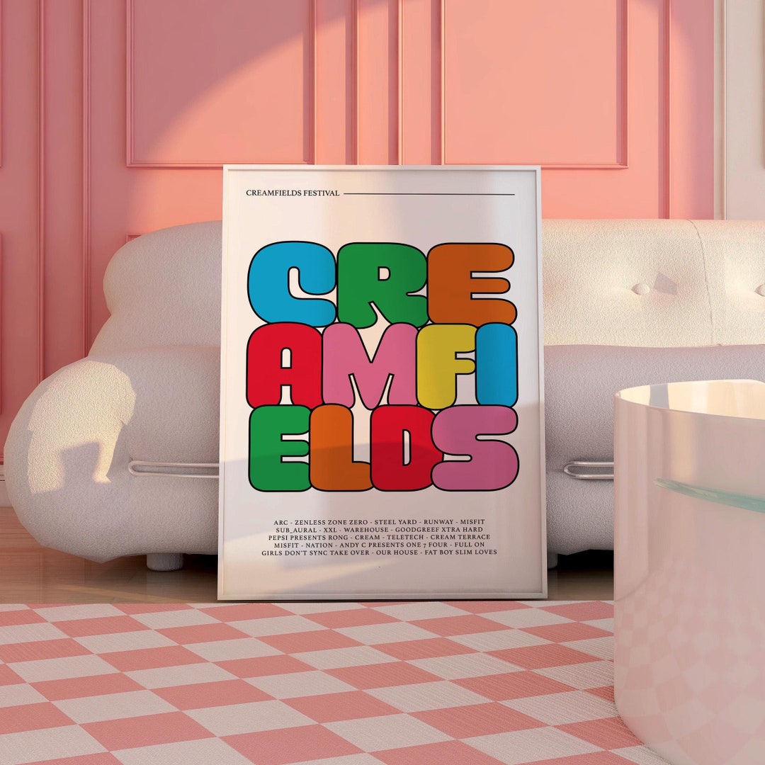 Creamfields Print Festival Custom Poster Personalised Music Print House ...