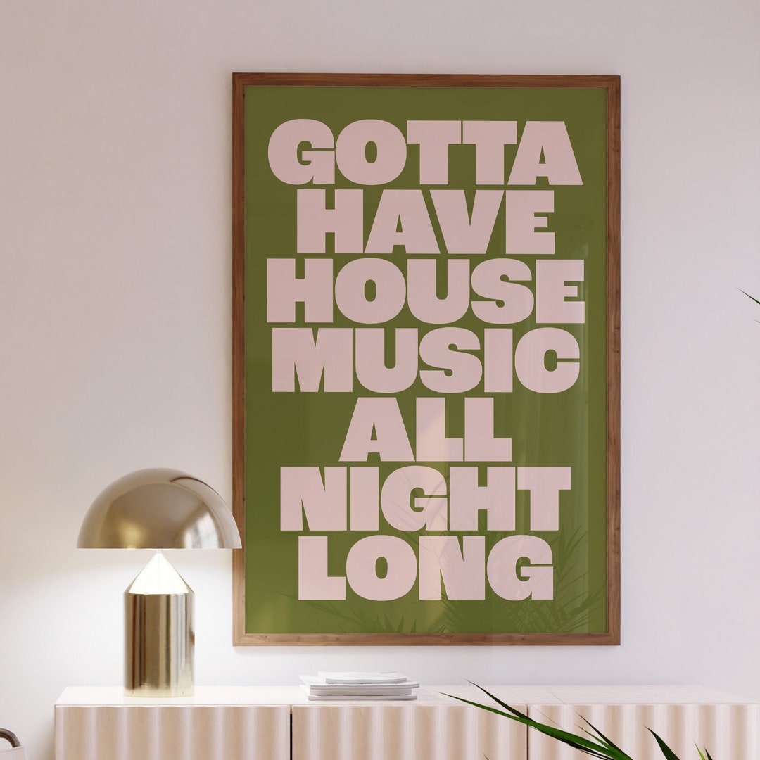 House Music Print | Music Poster | Wall Art | A5 A4 A3 | Bold ...