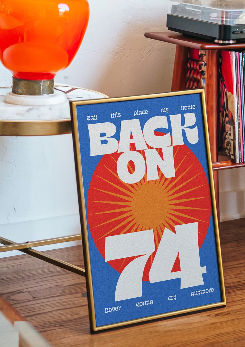 Back on 74 Print | Music Poster | Wall Art | A5 A4 A3 | House Music ...