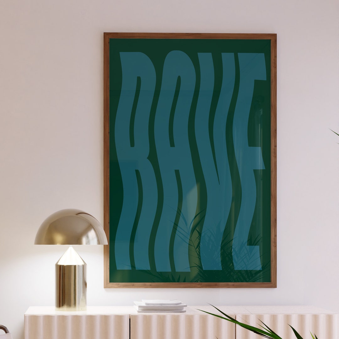 Wavy Rave Print | Music Poster | Wall Art | A5 A4 A3 | Bold ...