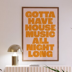 House Music Print | Music Poster | Wall Art | A5 A4 A3 | Bold ...